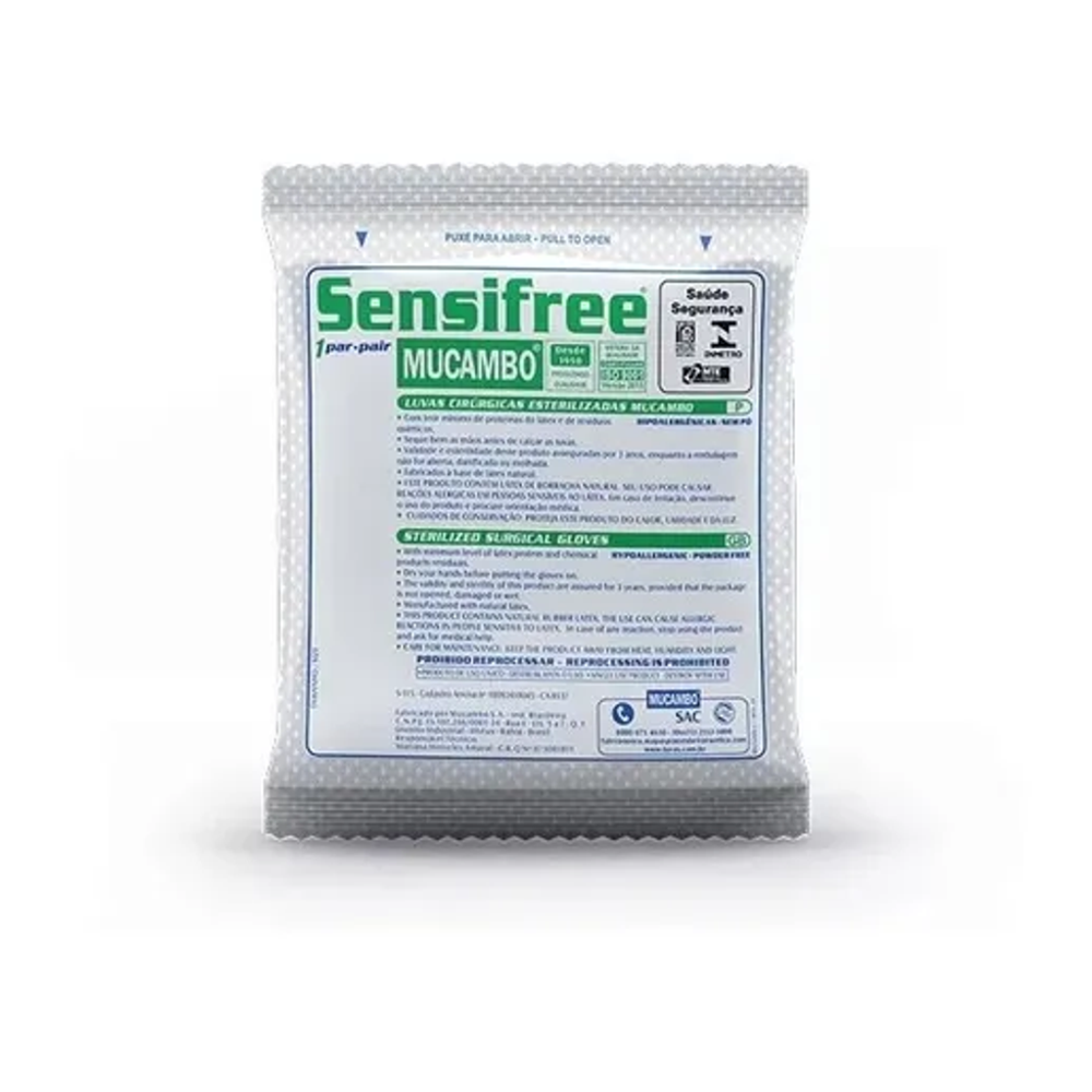Luva Sensifree N7.5 Sem Pó Mucambo