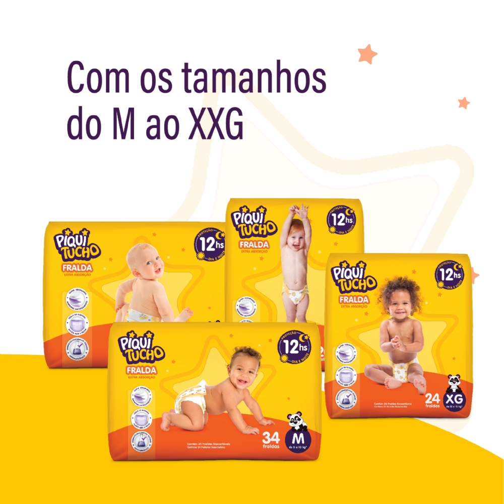 FRALDA INFANTIL PIQUITUCHO MEGA XG C/24